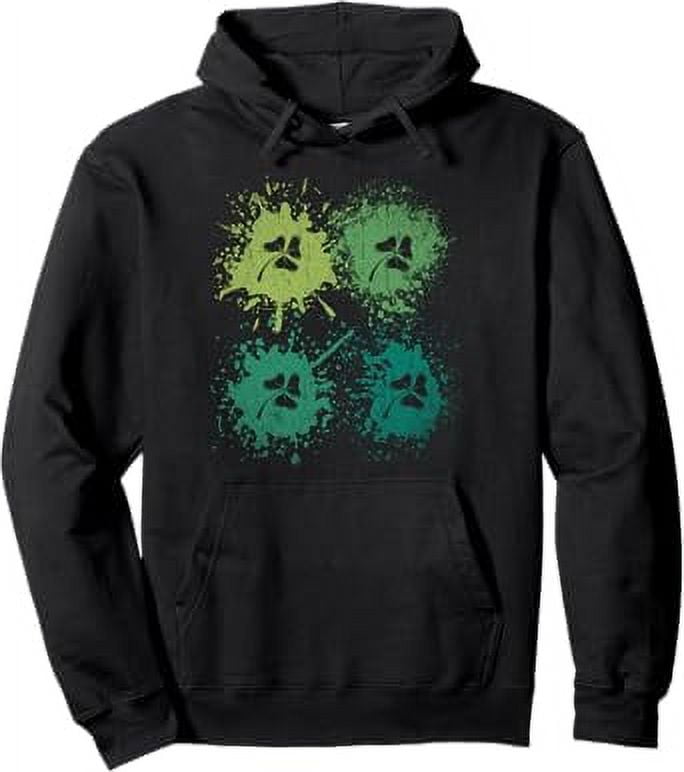 Lucky Four Leaf Irish Ireland Clover Shamrock Pullover Hoodie - Walmart.com