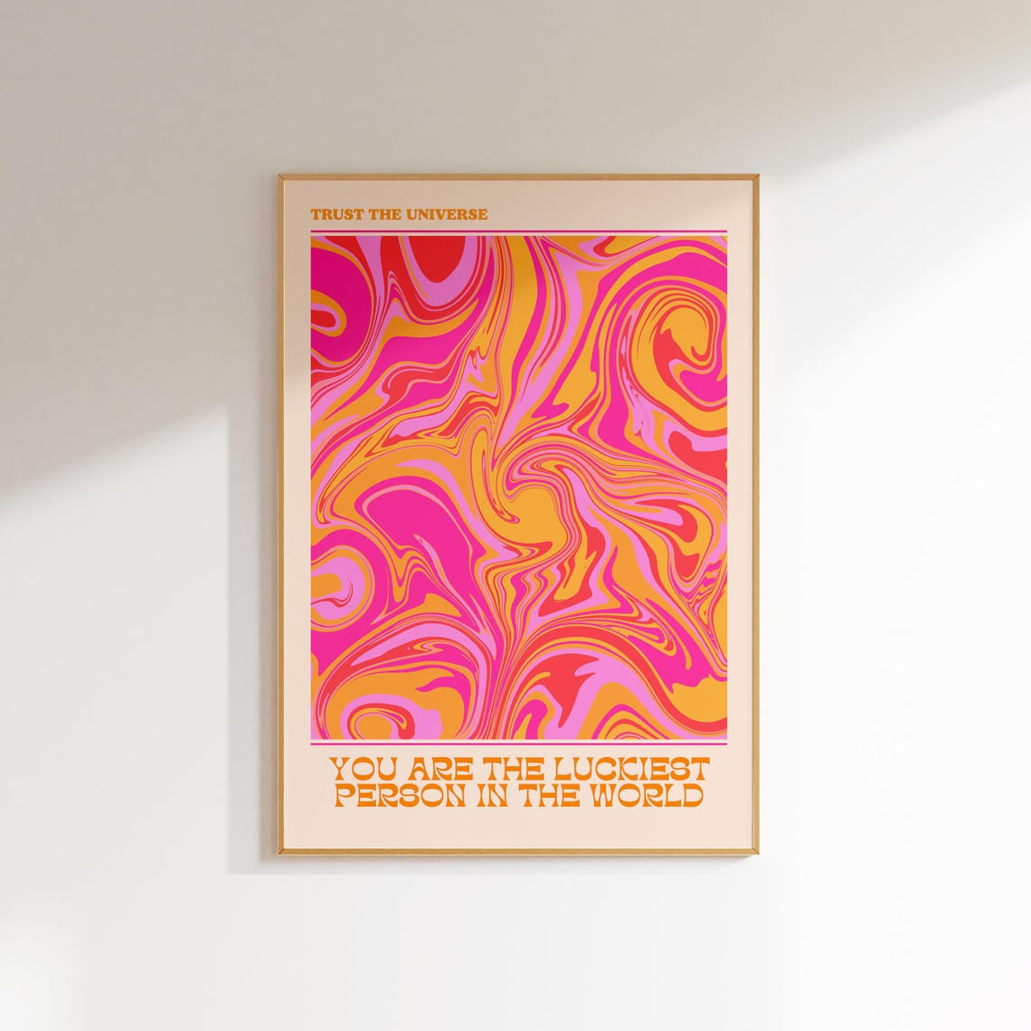 Lucky Girl Syndrome Affirmation Wall Art Trendy Retro Wall Art Funky Decor, Girly Pink Wall Art ...