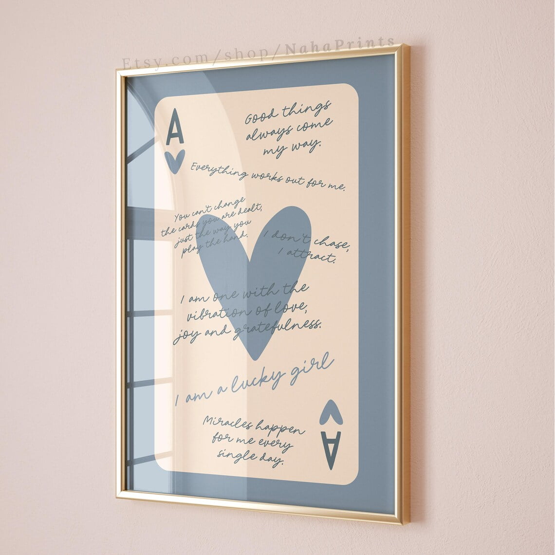 Lucky Girl Syndrome Print Ace Of Hearts Playing Card Poster ...