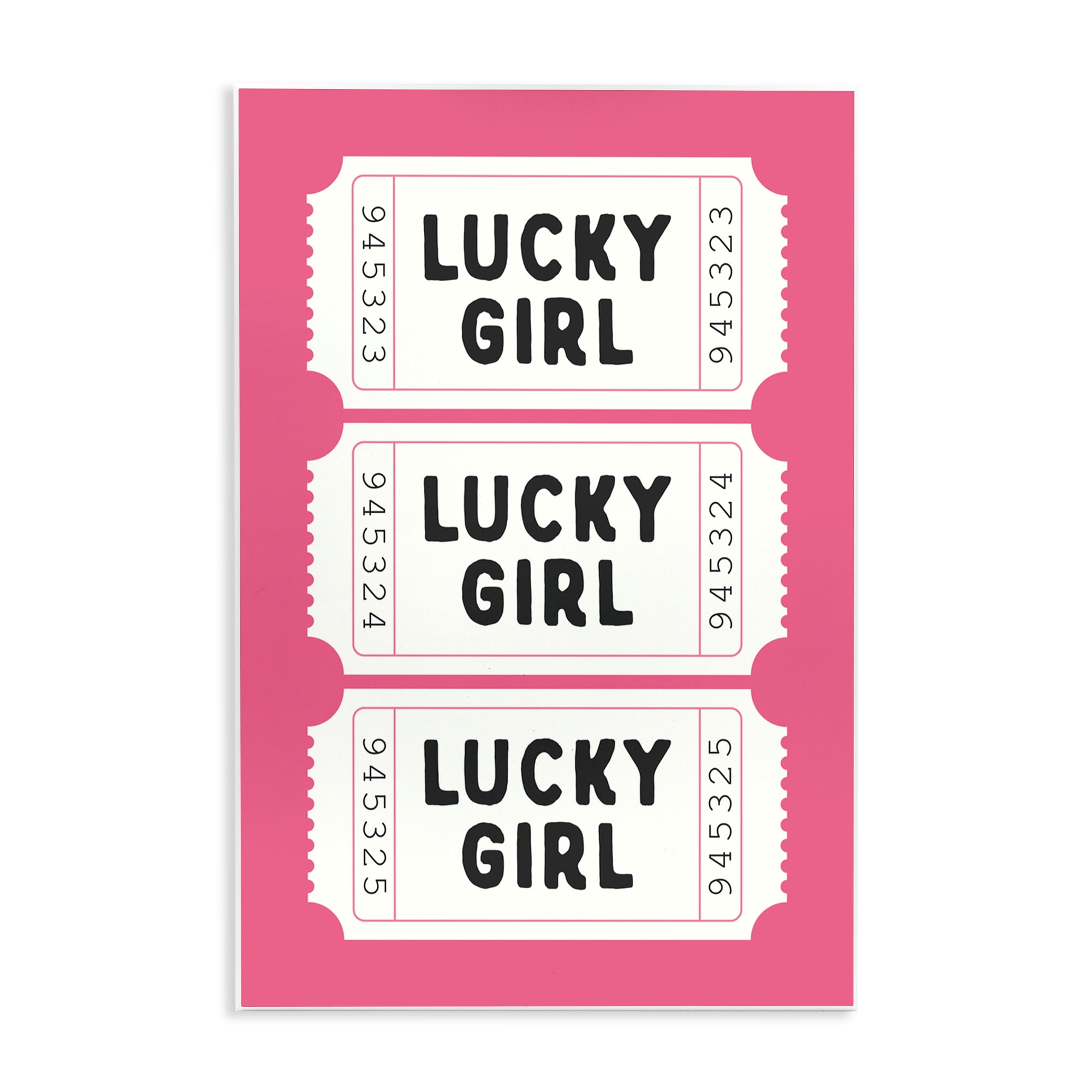 Stupell Industries Lucky Girl Ticket Stubs Wall Plaque Art, design by ...