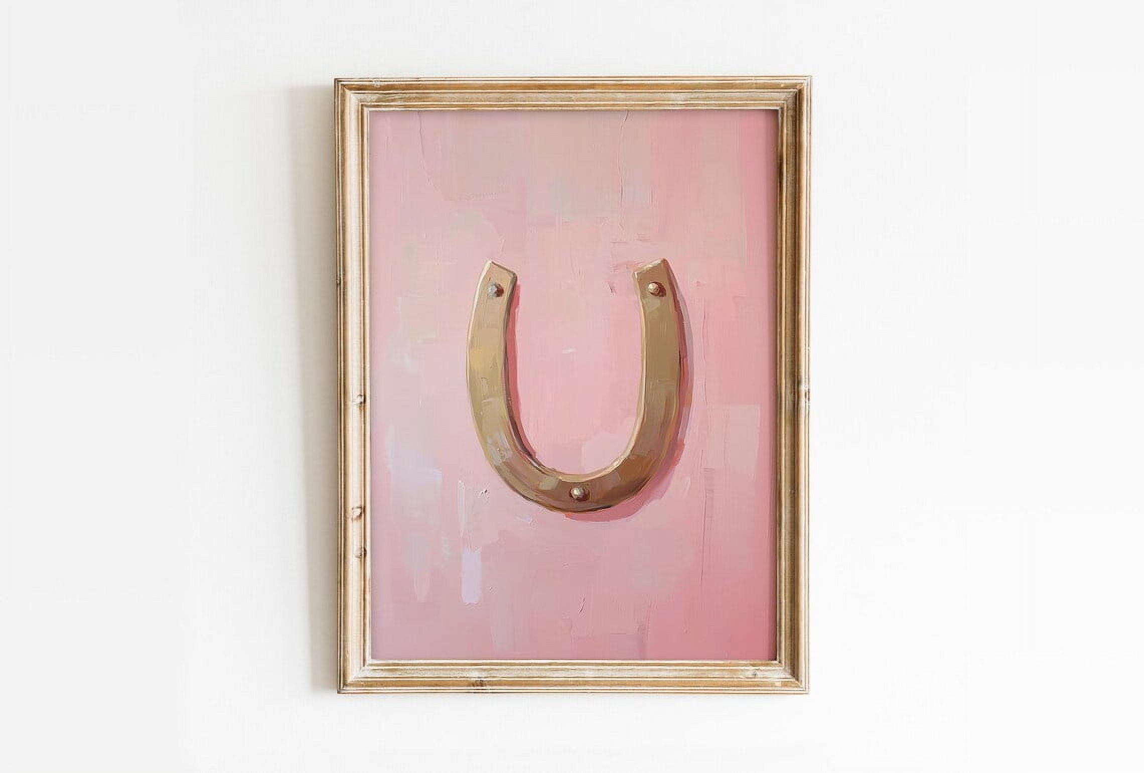 Lucky Golden Horseshoe Wall Art, Girly Good Luck Poster, Preppy Room ...