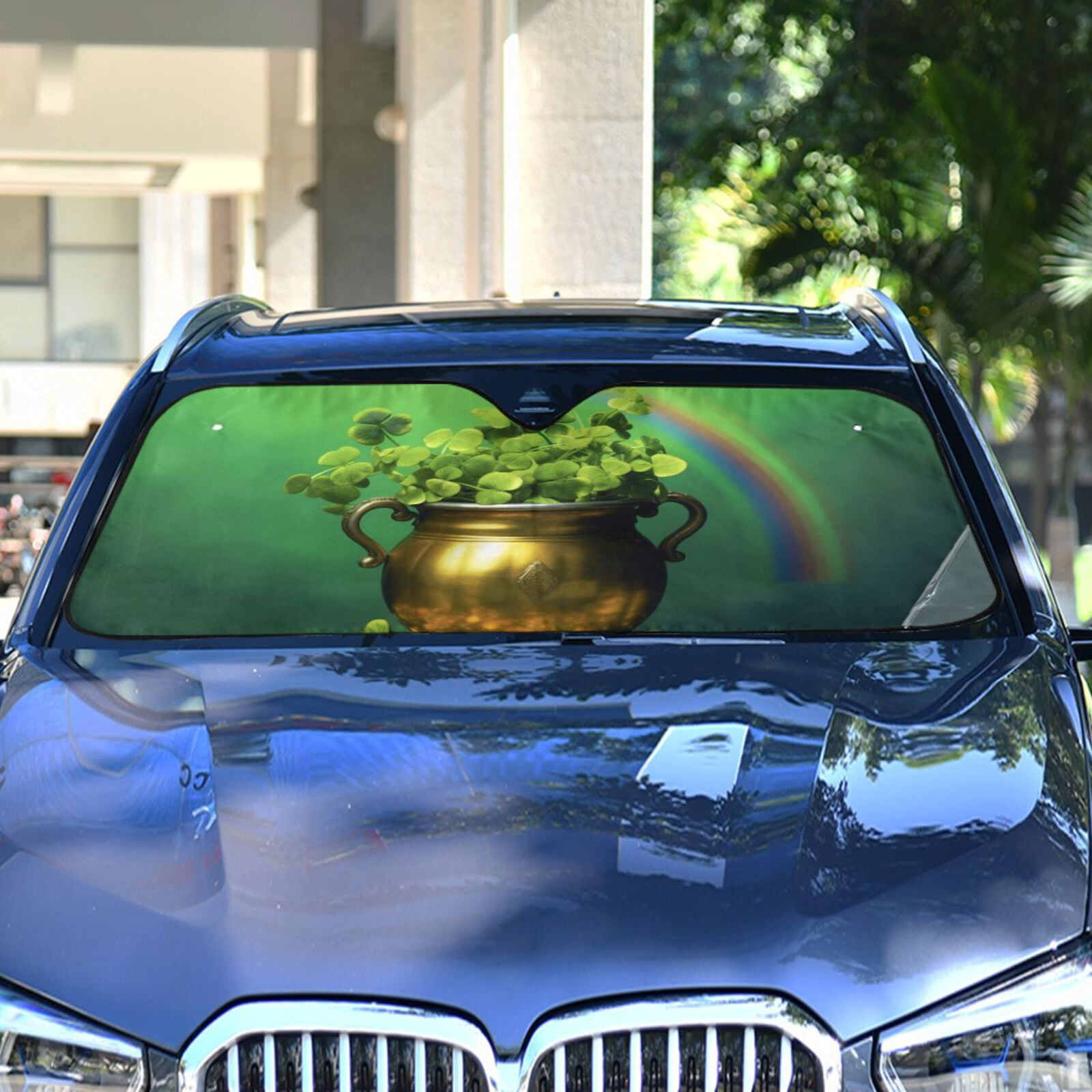 Lucky Grass and Rainbow Automotive Front Car Windshield Sun Shade ...