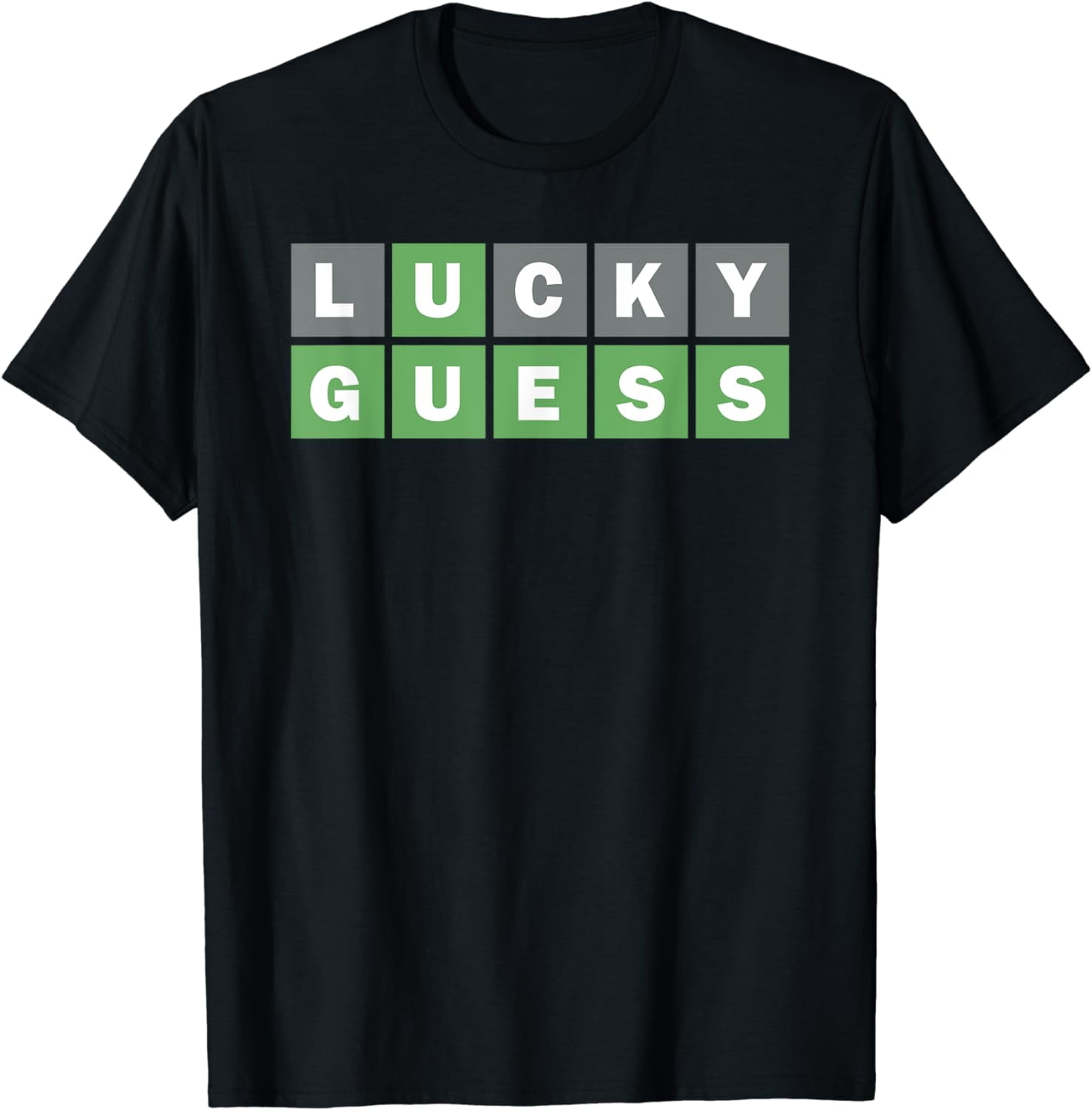 Lucky Guess, Five-Letter Word Guessing Game, Fun Word Puzzle T-Shirt ...