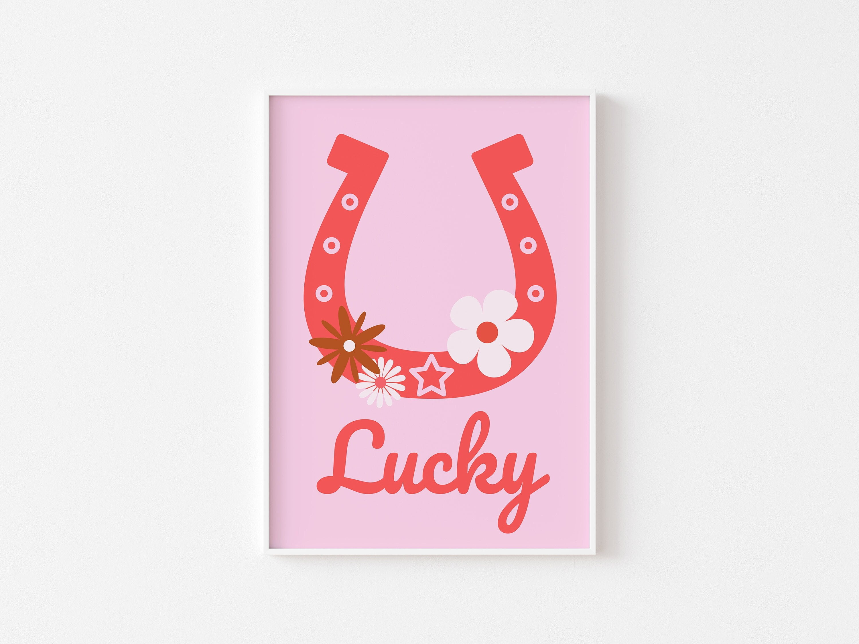 Lucky Horseshoe Cowgirl Aesthetic Print - Cowgirl, Western Preppy ...
