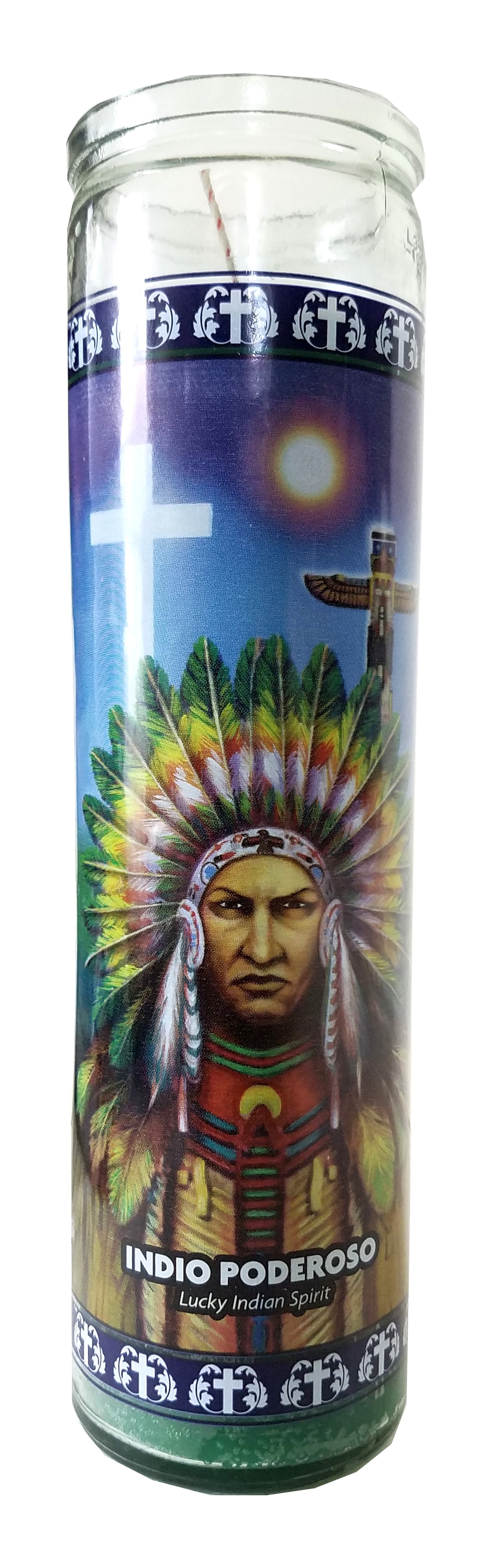 Lucky Indian Spirit (Indio Poderoso) Green Devotional Candle - Walmart.com