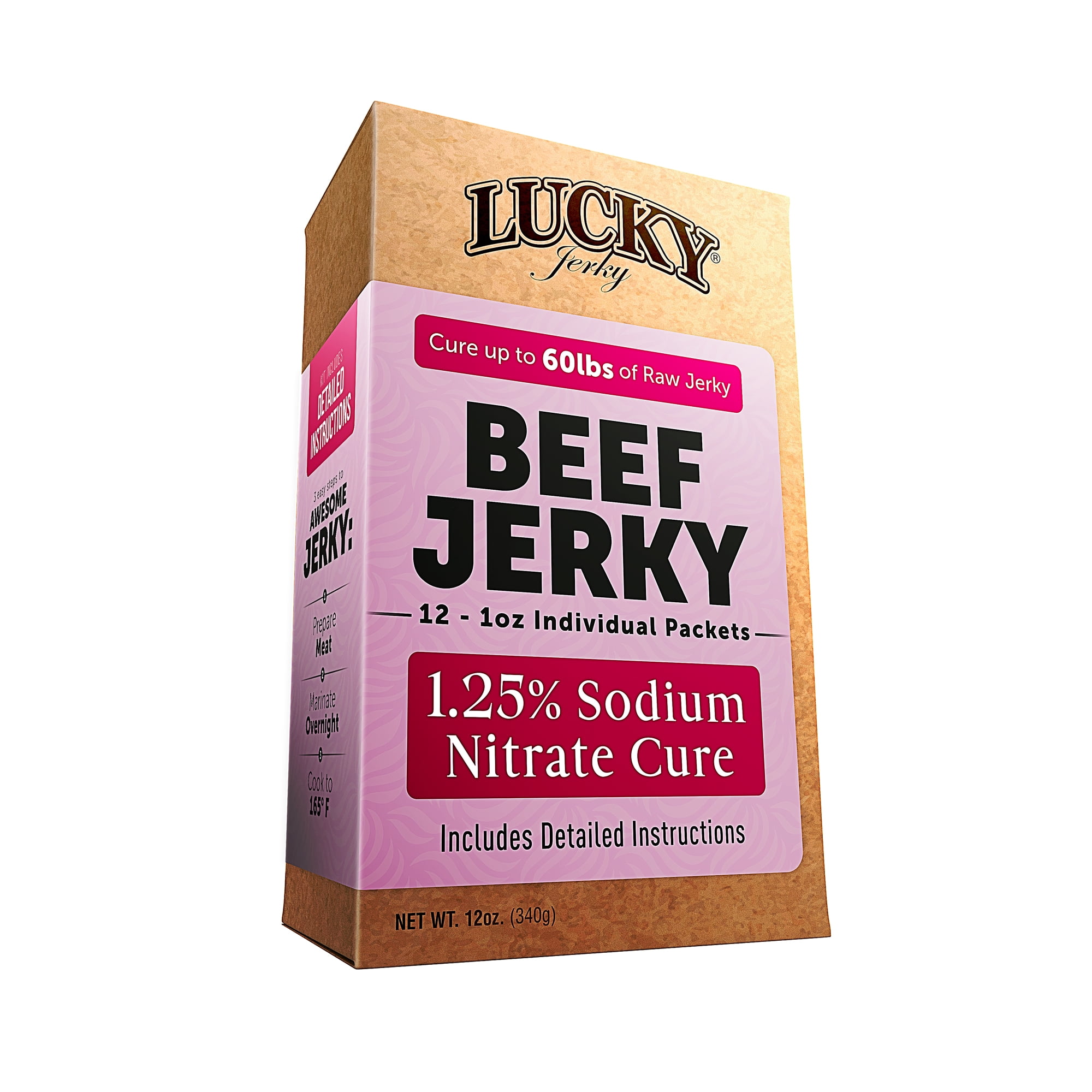 Lucky Beef Jerky DIY Cure Kit - Enough to Cure 60lbs of Raw Jerky ...