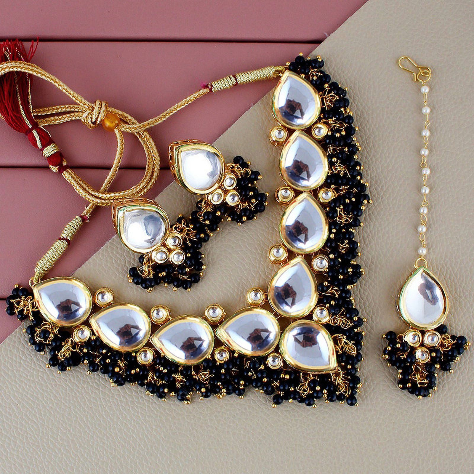 Lucky Jewellery Back Meenakari Stone Bollywood Style Handcrafted Indian ...