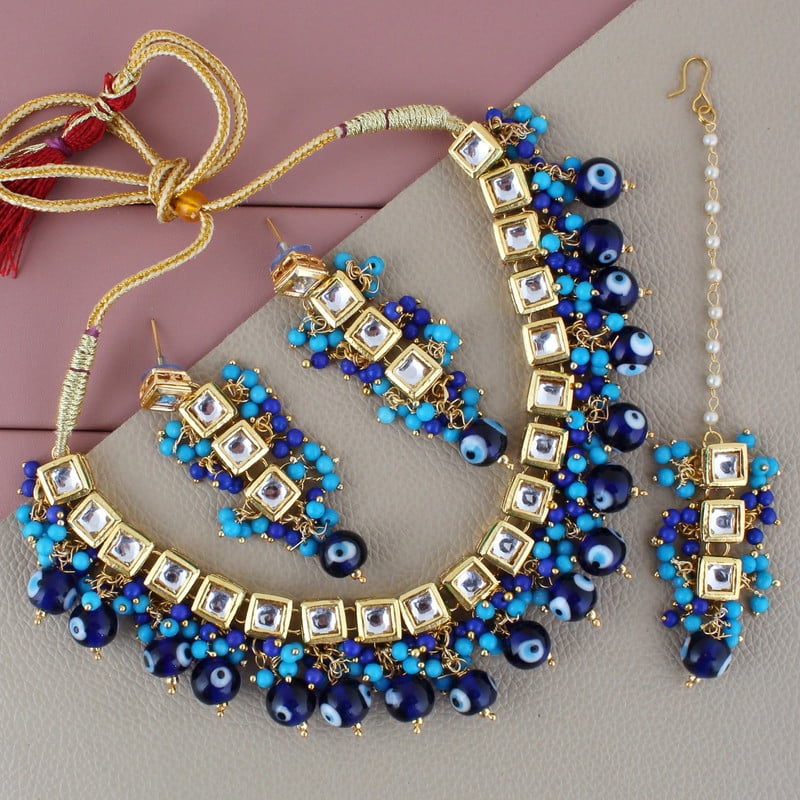 Lucky Jewellery Back Meenakari Stone Bollywood Style Handcrafted Indian ...
