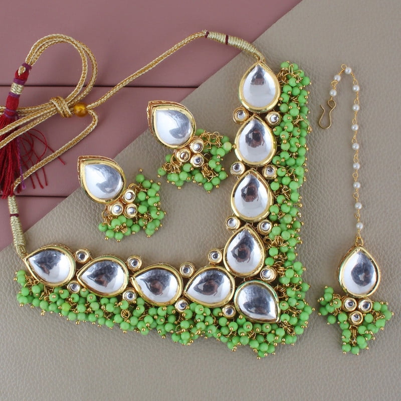 Lucky Jewellery Back Meenakari Stone Bollywood Style Handcrafted Indian ...
