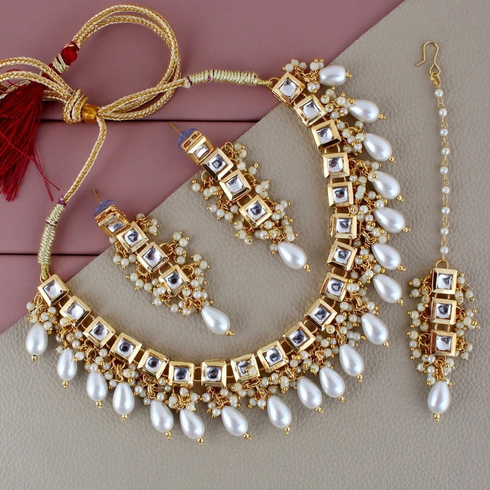 Lucky Jewellery Back Meenakari Stone Bollywood Style Handcrafted Indian ...