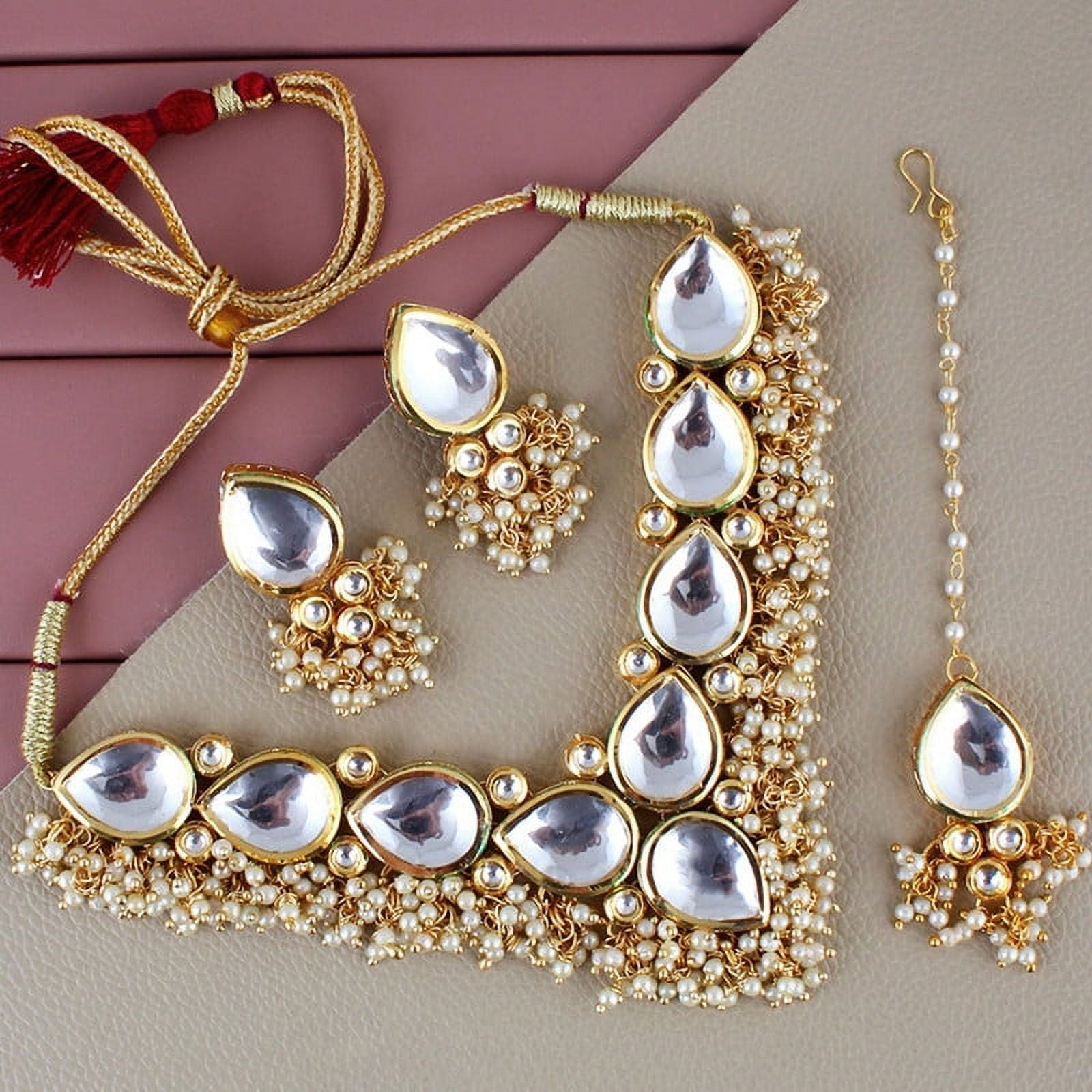 Lucky Jewellery Back Meenakari Stone Bollywood Style Handcrafted Indian ...