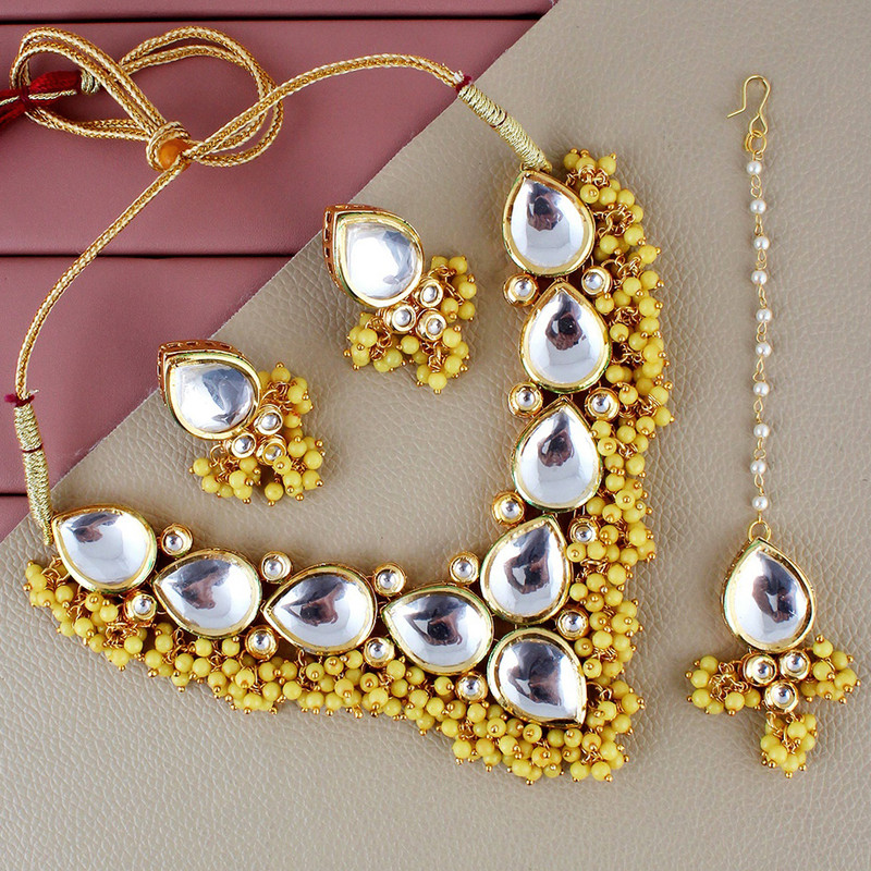 Lucky Jewellery Back Meenakari Stone Bollywood Style Handcrafted Indian ...