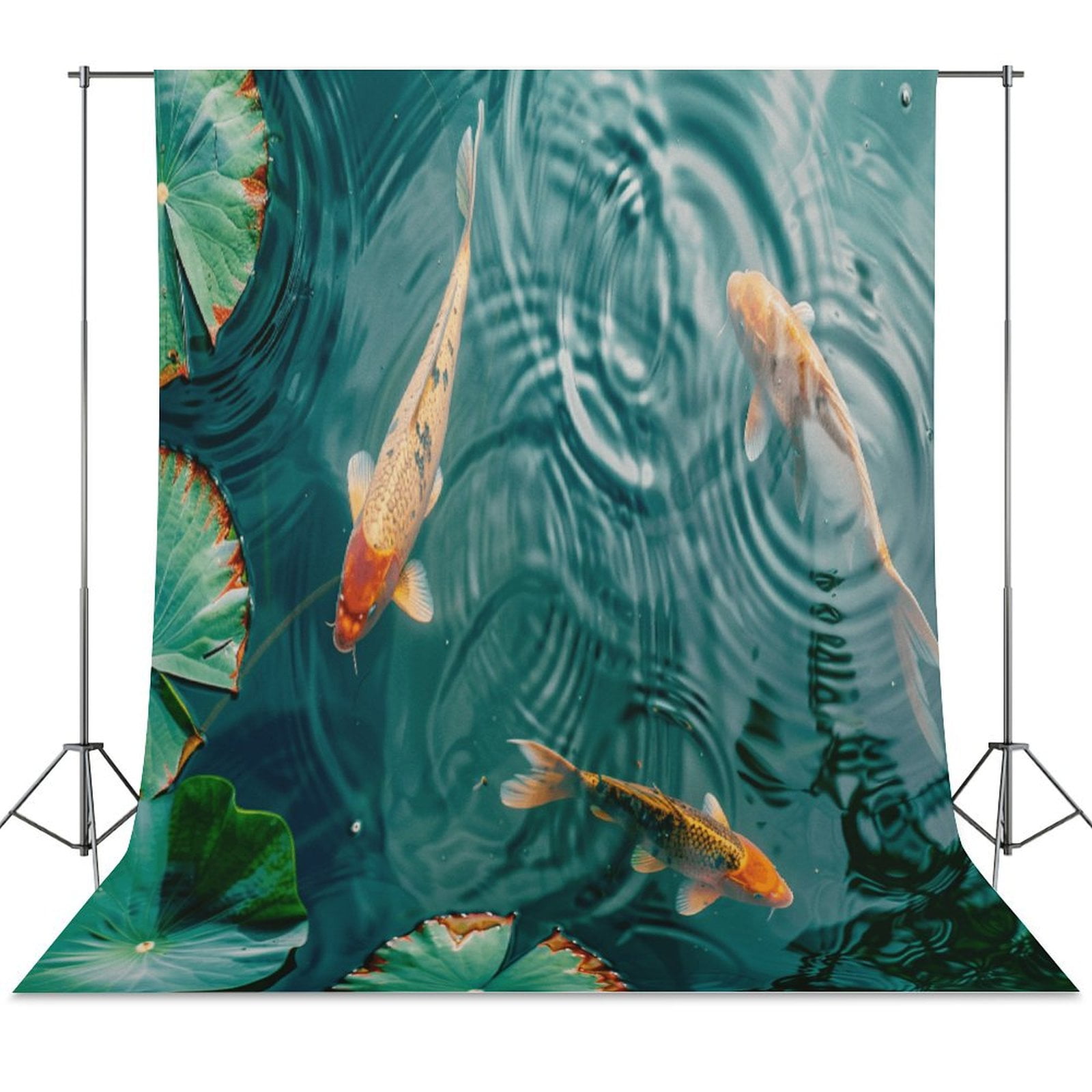 Lucky Koi Fish Lotus Leaf Backdrops for Photography Kids Adult Photo Booth Video Shoot Vinyl ...