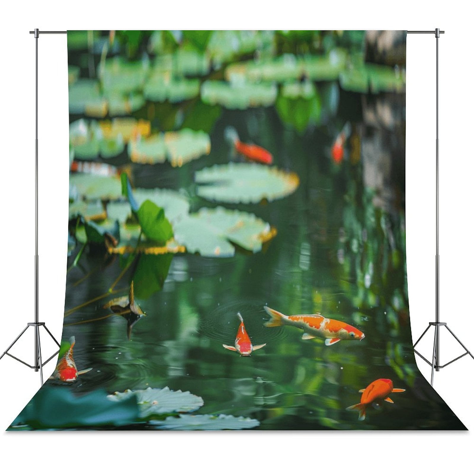 Lucky Koi Fish Lotus Leaf Spring Wall Backdrop Background Floral Backdrops 5x7FT - Walmart.com