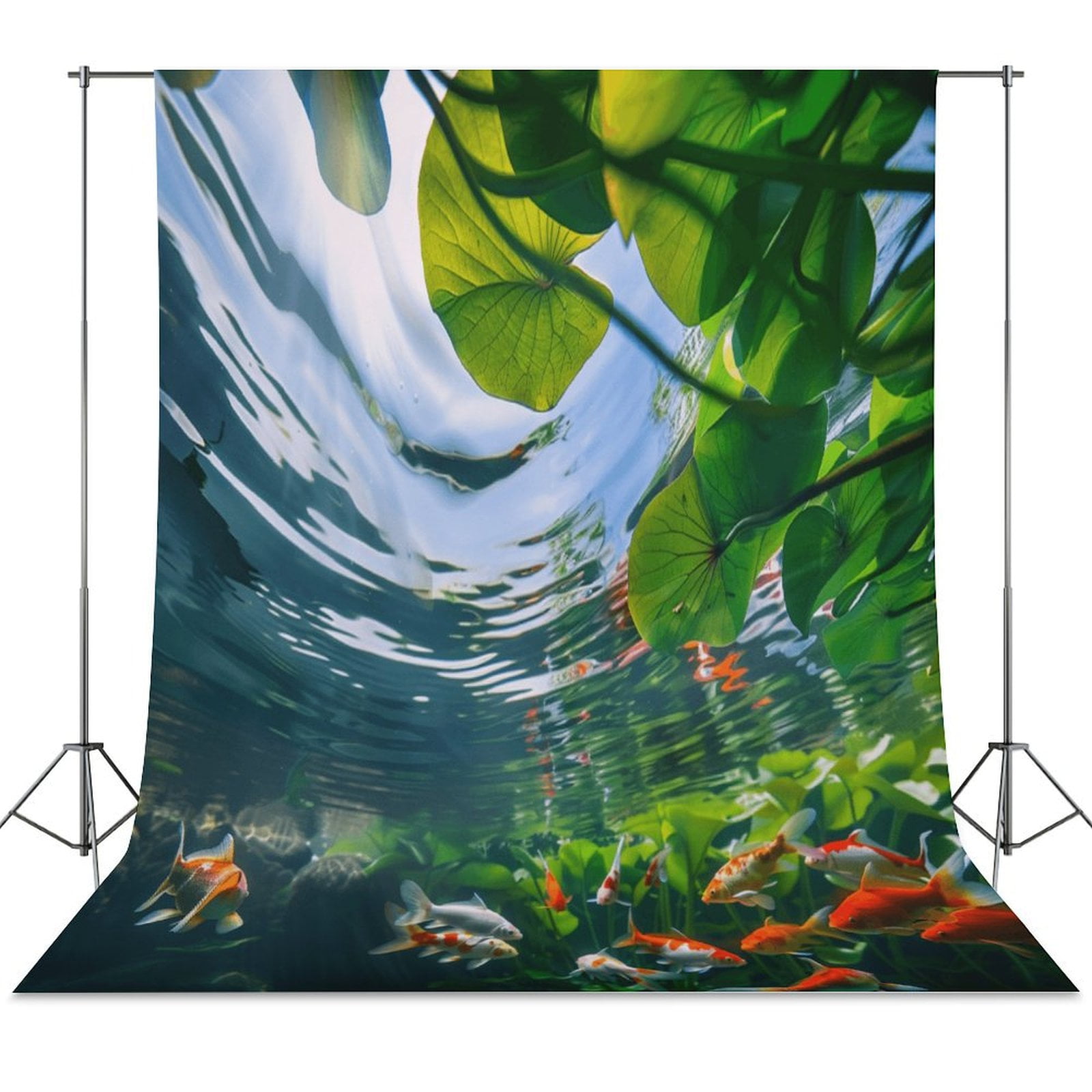 Lucky Koi Fish Lotus Leaf Spring Wall Backdrop Background Floral Backdrops 5x7FT - Walmart.com