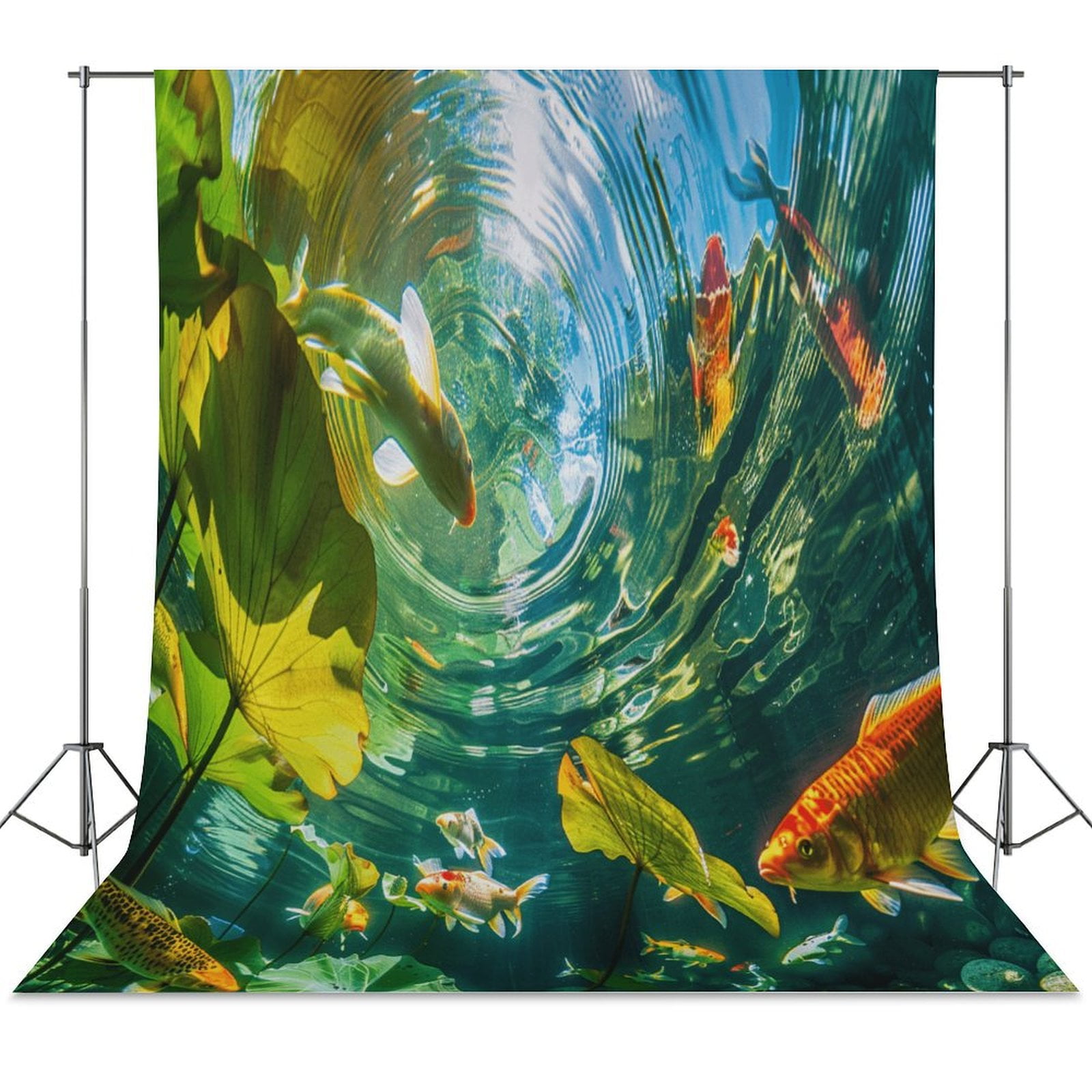 Lucky Koi Fish Lotus Leaf Spring Wall Backdrop Background Floral Backdrops 5x7FT - Walmart.com