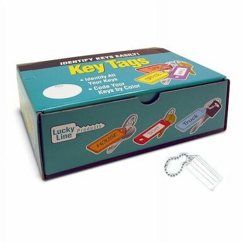Lucky Line 10100-10 Key Tags w/Ball Chain, Clear 100/box - Walmart.com