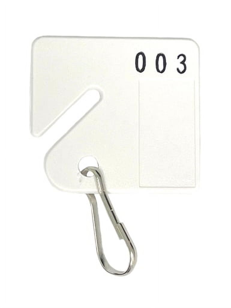 Lucky Line 25910 Square Notch Key Tag, White Numbered 1 to 100 (100 ...