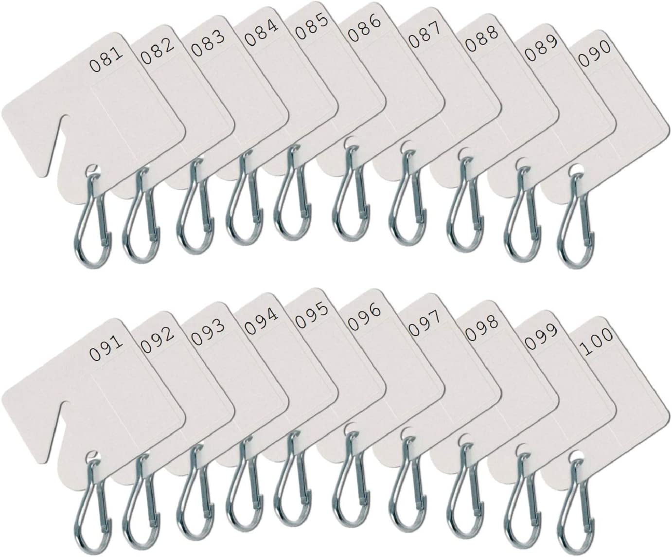 Lucky Line 2598110 Square Notch Tags, 20 Pack White Numbered Sequence ...