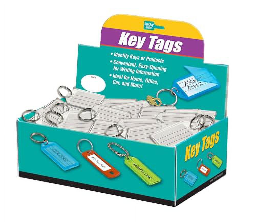 Lucky Line Extra Strength Key Tag with Split Ring, Clear, 100 Per ...