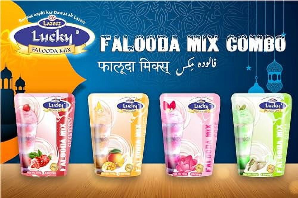 Lucky Masala Falooda Mix Combo Pack Of 4 (200gm Each) Flavors: Pista ...