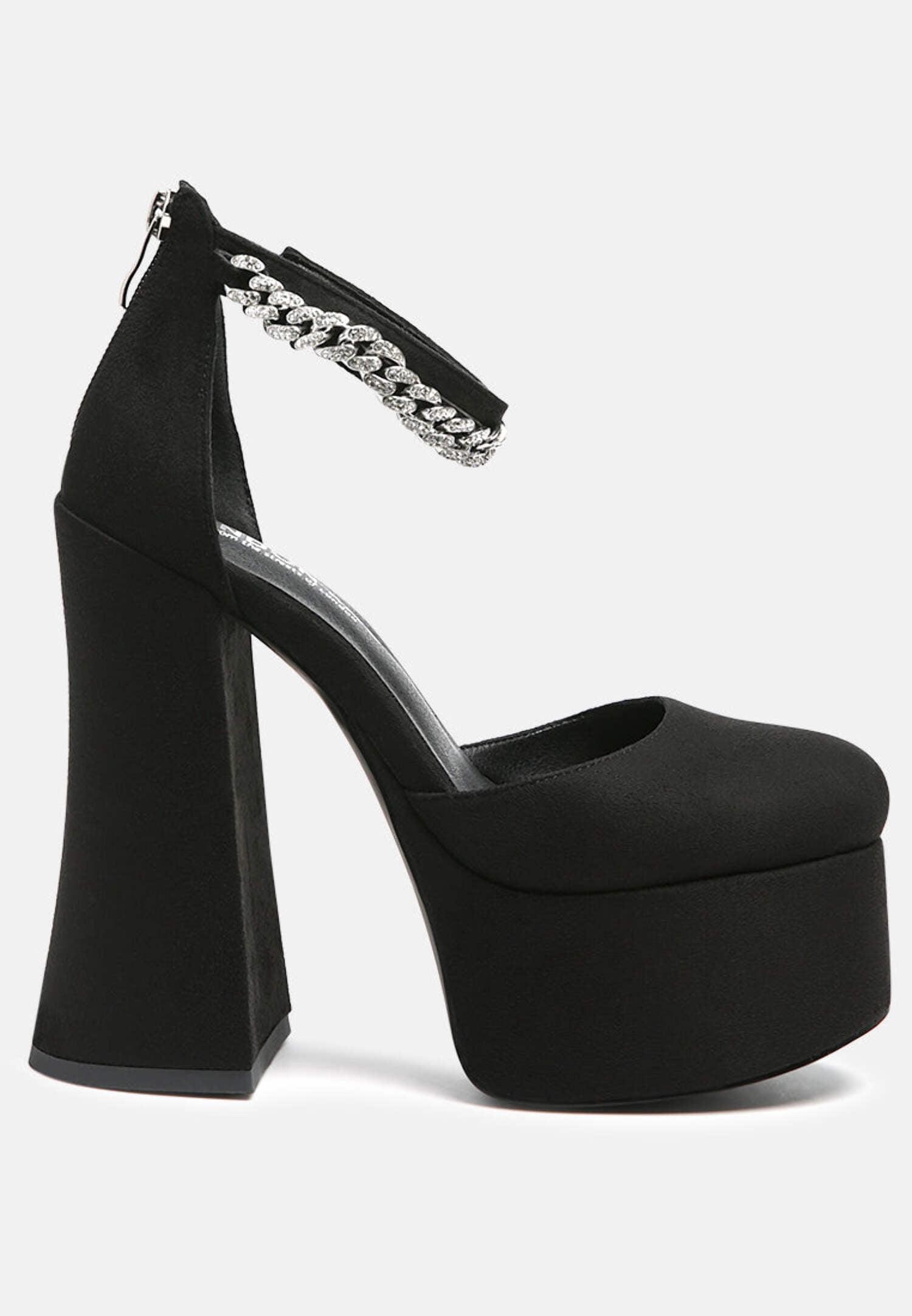Lucky Me Block Platform Sandal With Metal Chain - Walmart.com