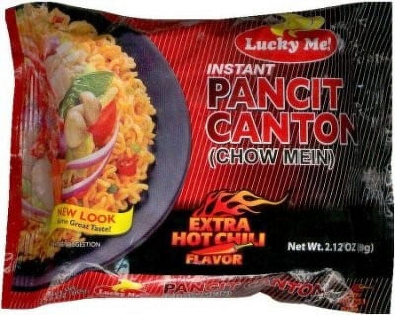 Lucky Me Pancit Canton Chow Mein Noodles Hot Chili Flavor, 2.12 oz ...