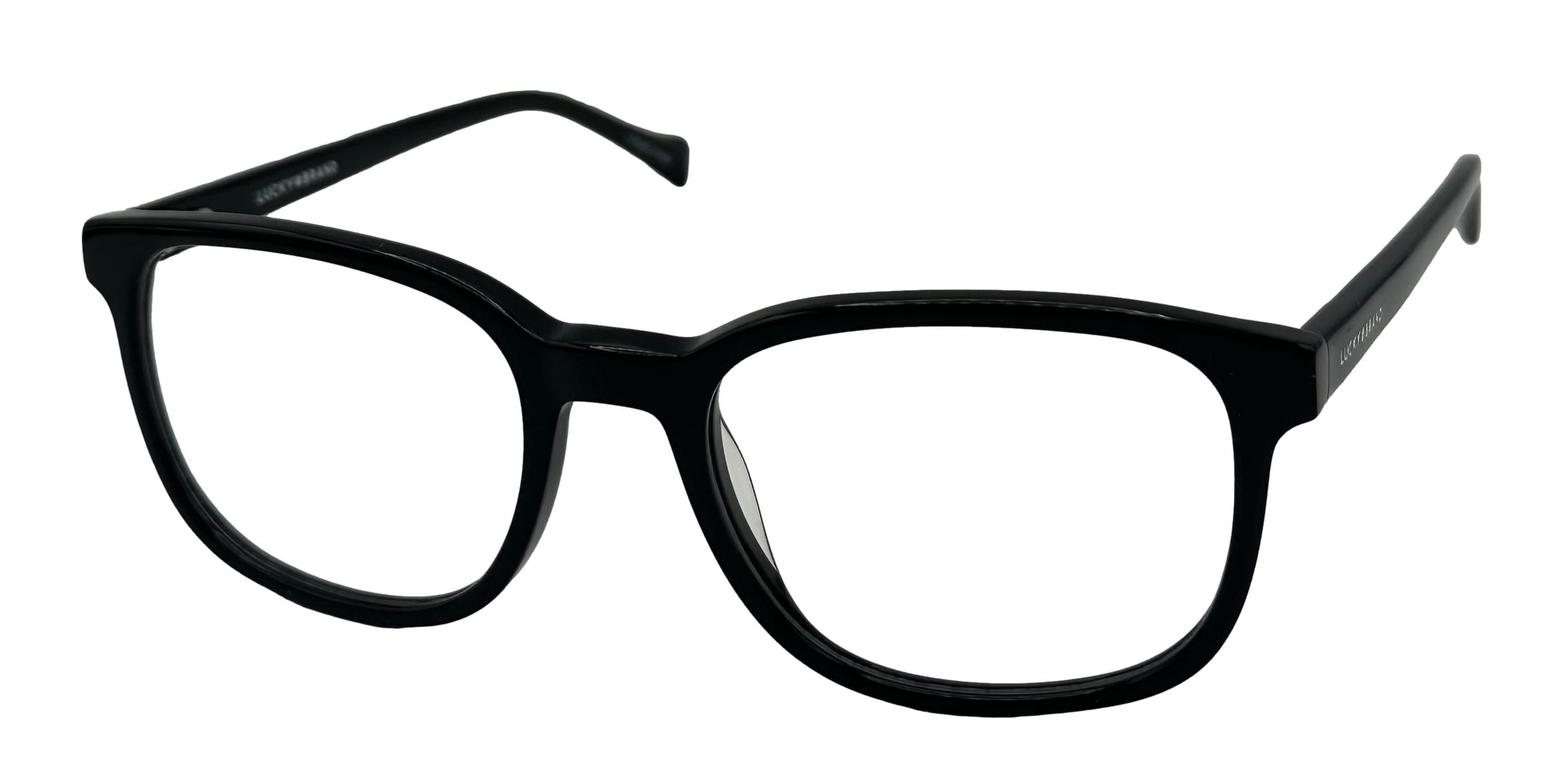 Lucky Mens Ophthalmic Soft Rectangle Plastic Frame. D411 Black 53mm ...