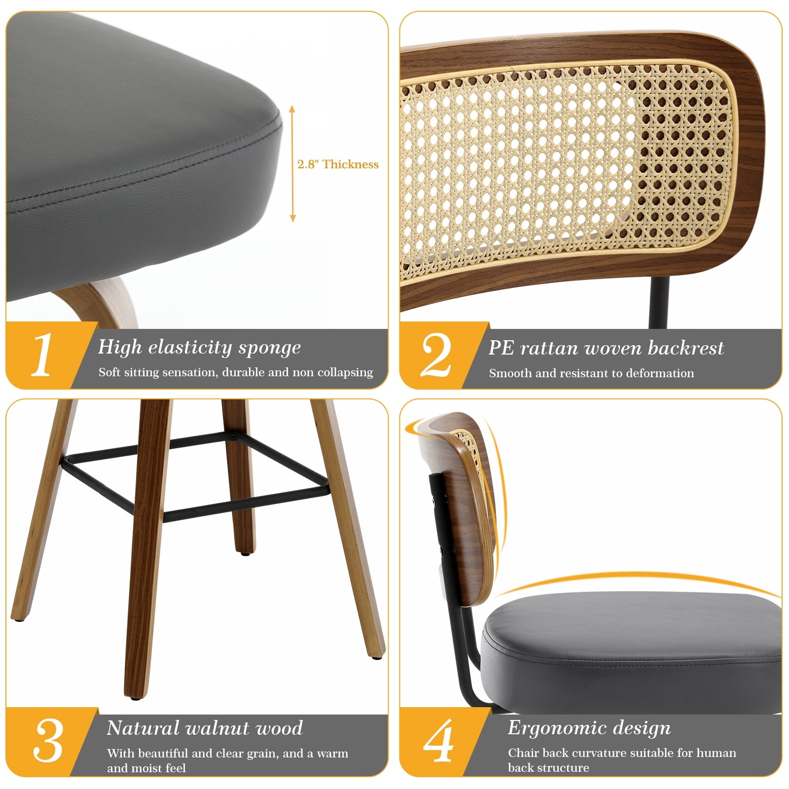 Lucky Monet 26"/29" Swivel Bar Stools/ Counter Stools with Bentwood ...