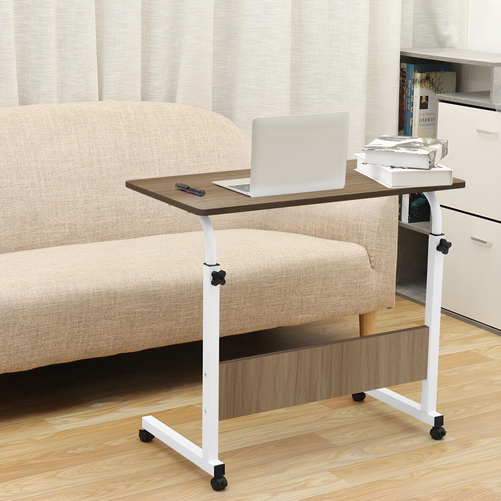 Lucky Monet Adjustable Height End Table, Mobile Laptop Desk Rolling ...