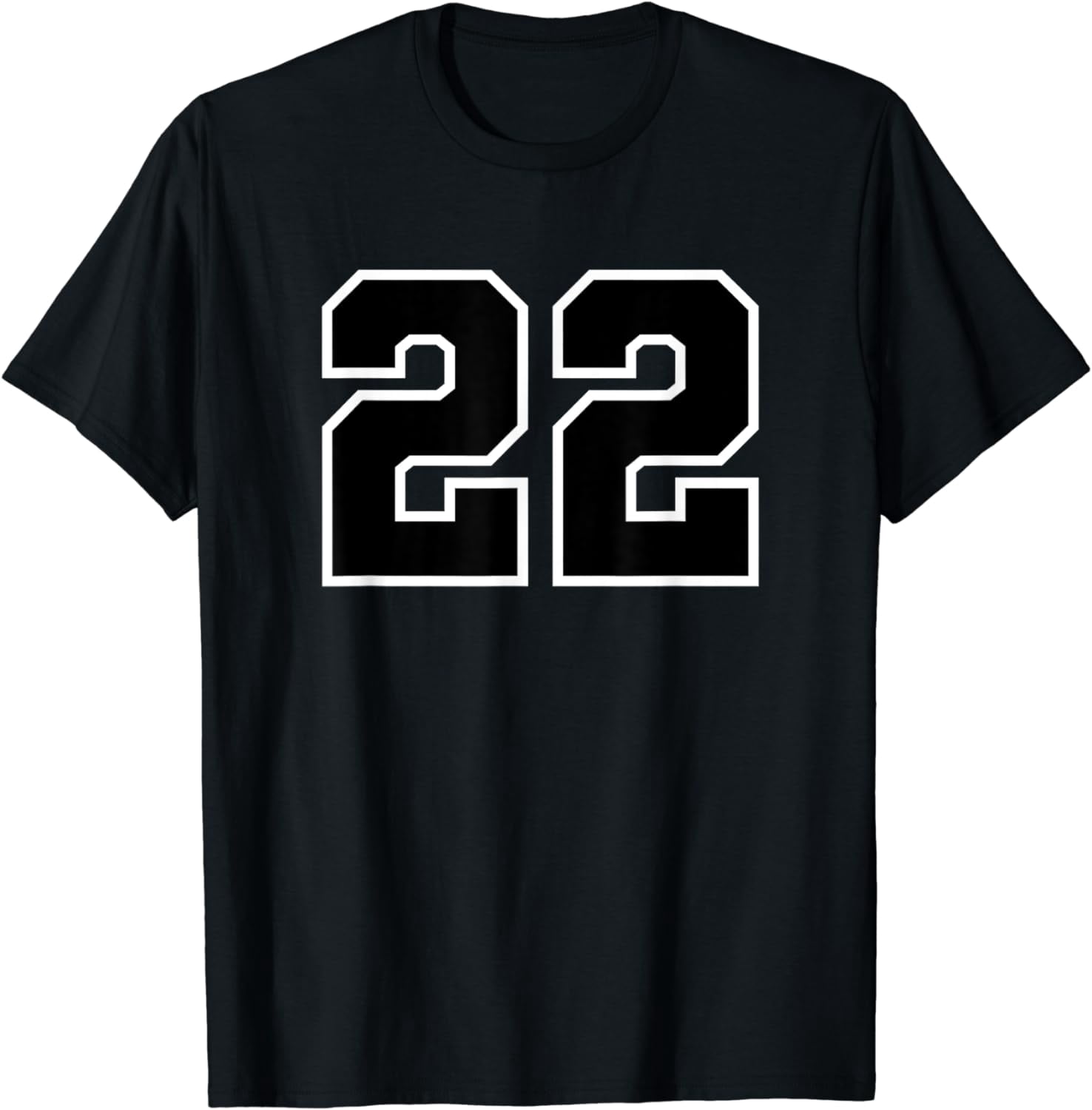 Lucky Number #22 Sports Jersey Black White Birthday Age T-Shirt ...