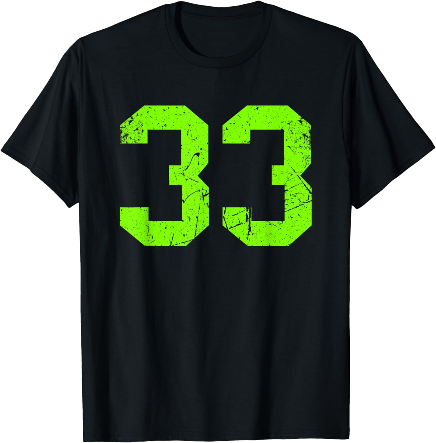 Lucky Number #33 Green Vintage Sports Player Fan Jersey T-Shirt ...
