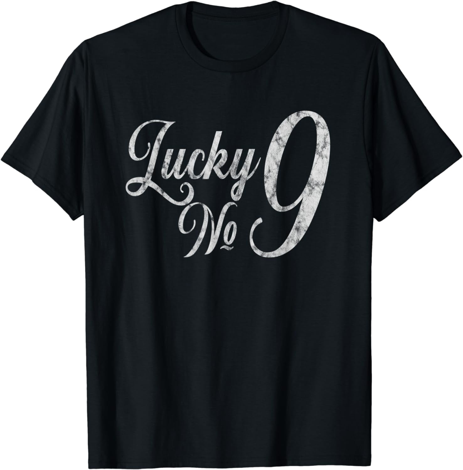 Lucky Number Nine TShirt | No. 9 Vintage Retro Style Tee T-Shirt ...