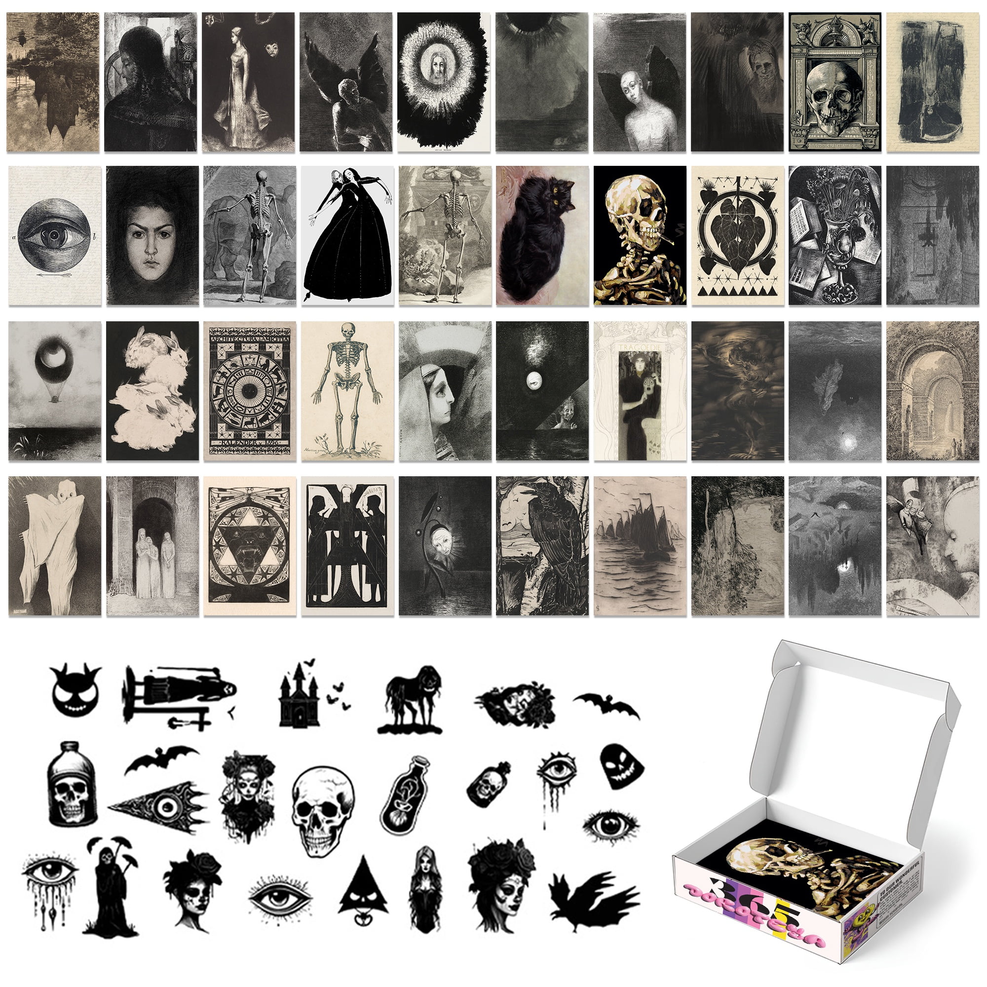 Lucky Numen Gothic Posters Goth Wall Decor Dark Academia Decor Black ...