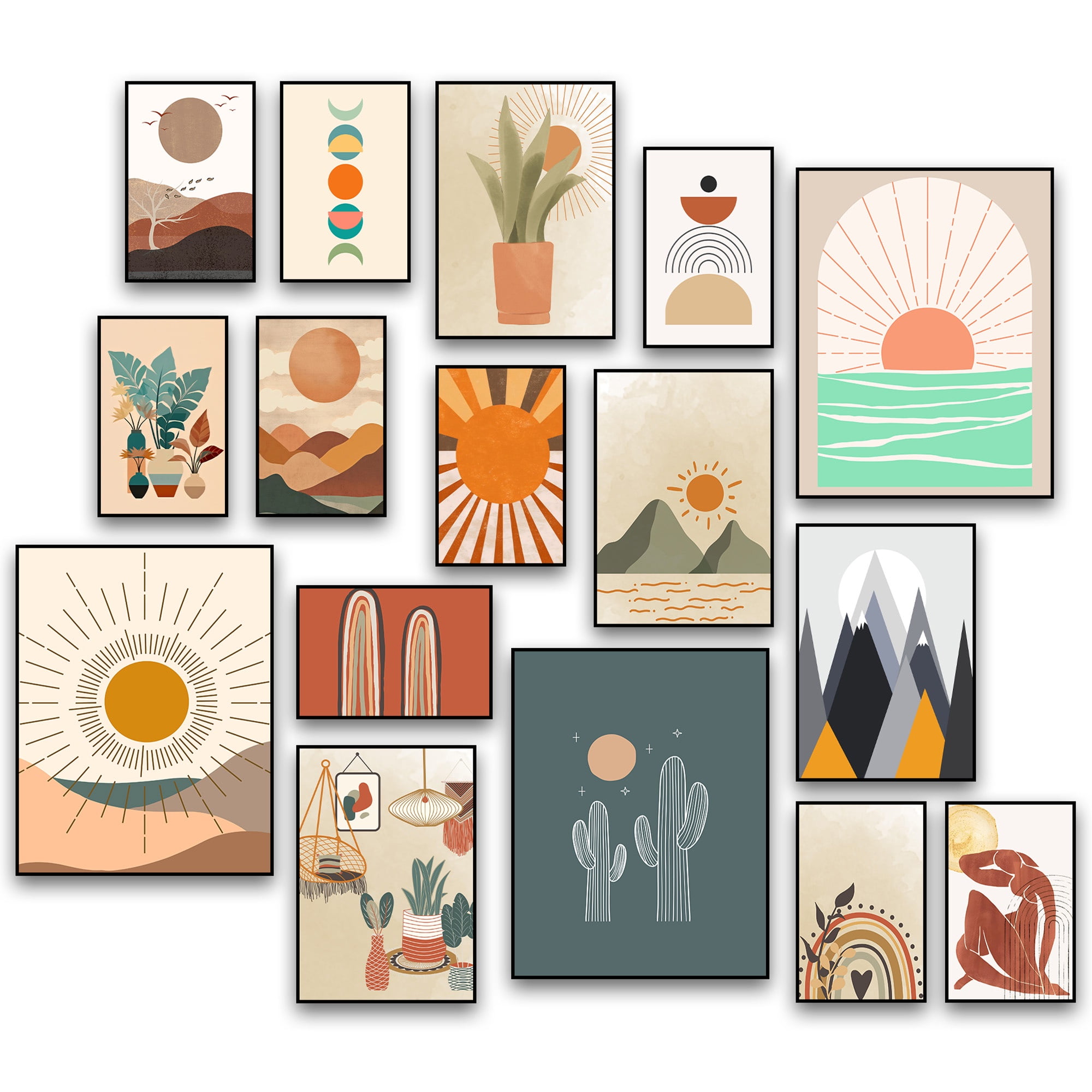 Lucky Numen Mid Century Modern Decor Boho Posters Office Wall Decor ...