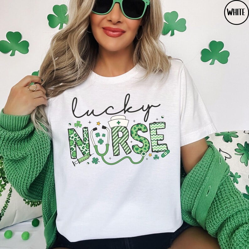Lucky Nurse Shirt Green Shamrock Nurse Tee RN Coquette St. Pat’s Day ...