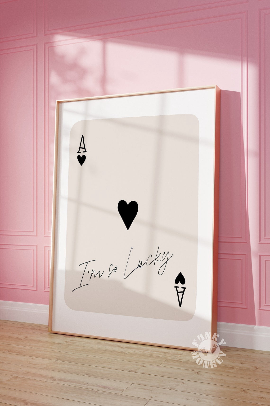 I'M So Lucky Playing Card Print, Trendy Wall Art, Lucky Girl Syndrome ...