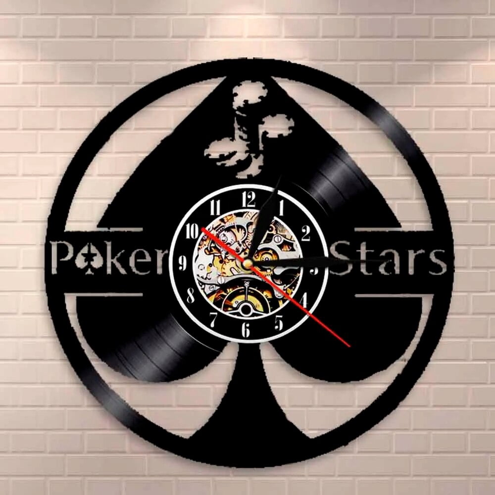 Lucky Poker Ace of Spades Vinyl Wall Clock,Vinyl Record Clock Wall Art ...