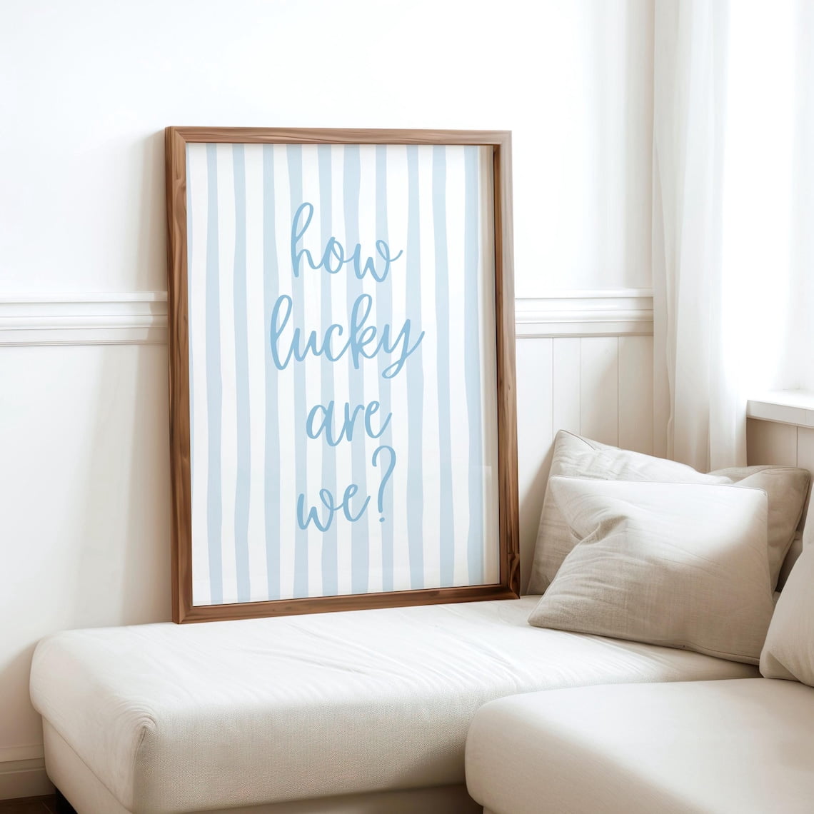 How Lucky Are We Poster, Preppy Light Blue Aesthetic, Cute Girly Dorm ...
