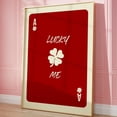 Lucky Me Print, Playing Retro Print, Trendy Love Wall Art, Red Poster ...