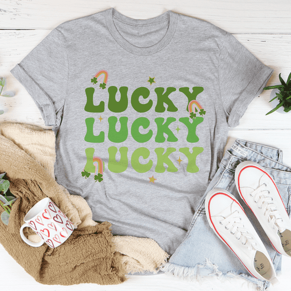 Lucky Retro Rainbow Tee White S Peachy Sunday T-Shirt - Walmart.com