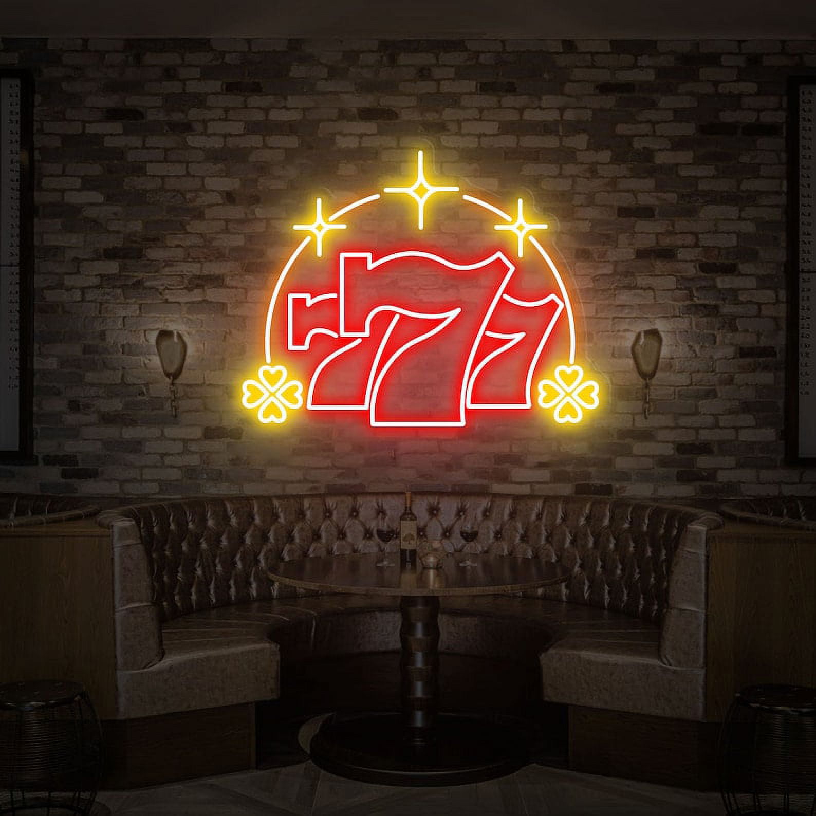 Lucky Seven 7 Number Neon Sign Jackpot Casino Decor Custom Neon Sign ...