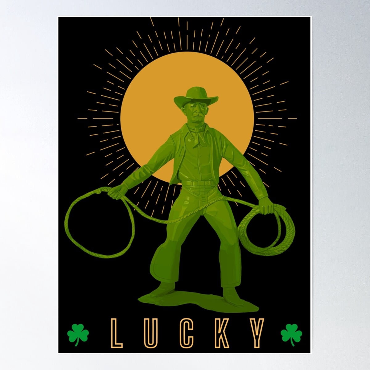 Lucky Shamrock Green Lasso Cowboy With A Sun Design For St Patrickâ€™S ...