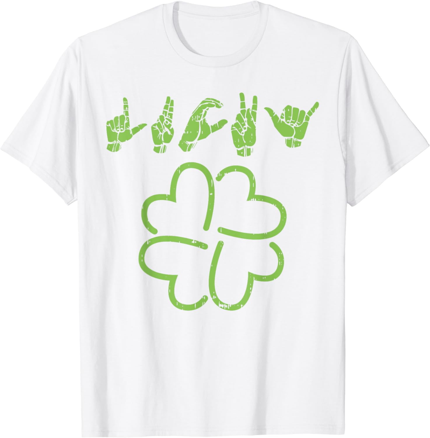 Lucky Sign Language Shirt Deaf St Patricks Day Irish ASL Tee T-Shirt ...