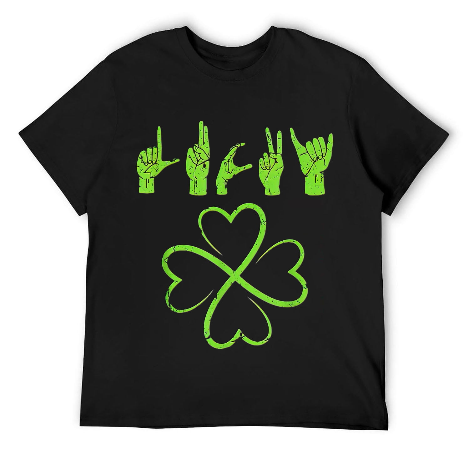 Lucky St. Patrick's Day Irish American Sign Language ASL T-Shirt ...