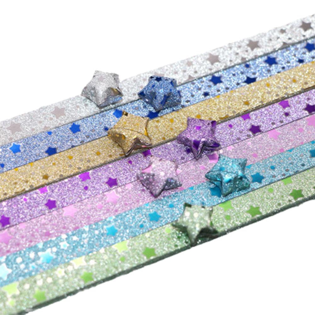 Lucky Stars Origami Paper Folding Glitter Craft Shinny Double-Sided ...