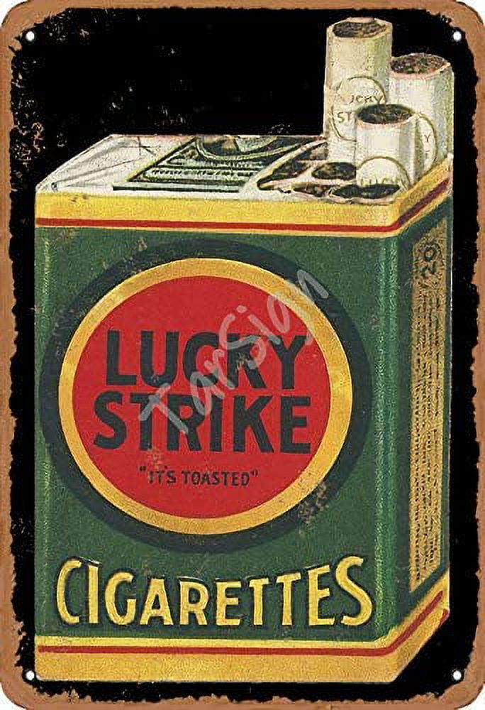 Lucky Strike Cigarettes Vintage Tin Sign Logo 12 8 inches Advertising ...