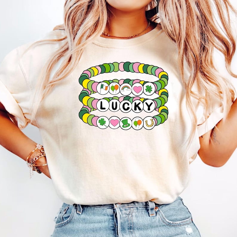 Lucky Sugar Bracelet T-shirt – Cute Shamrock Lucky Charms Friendship Tee - Walmart.com