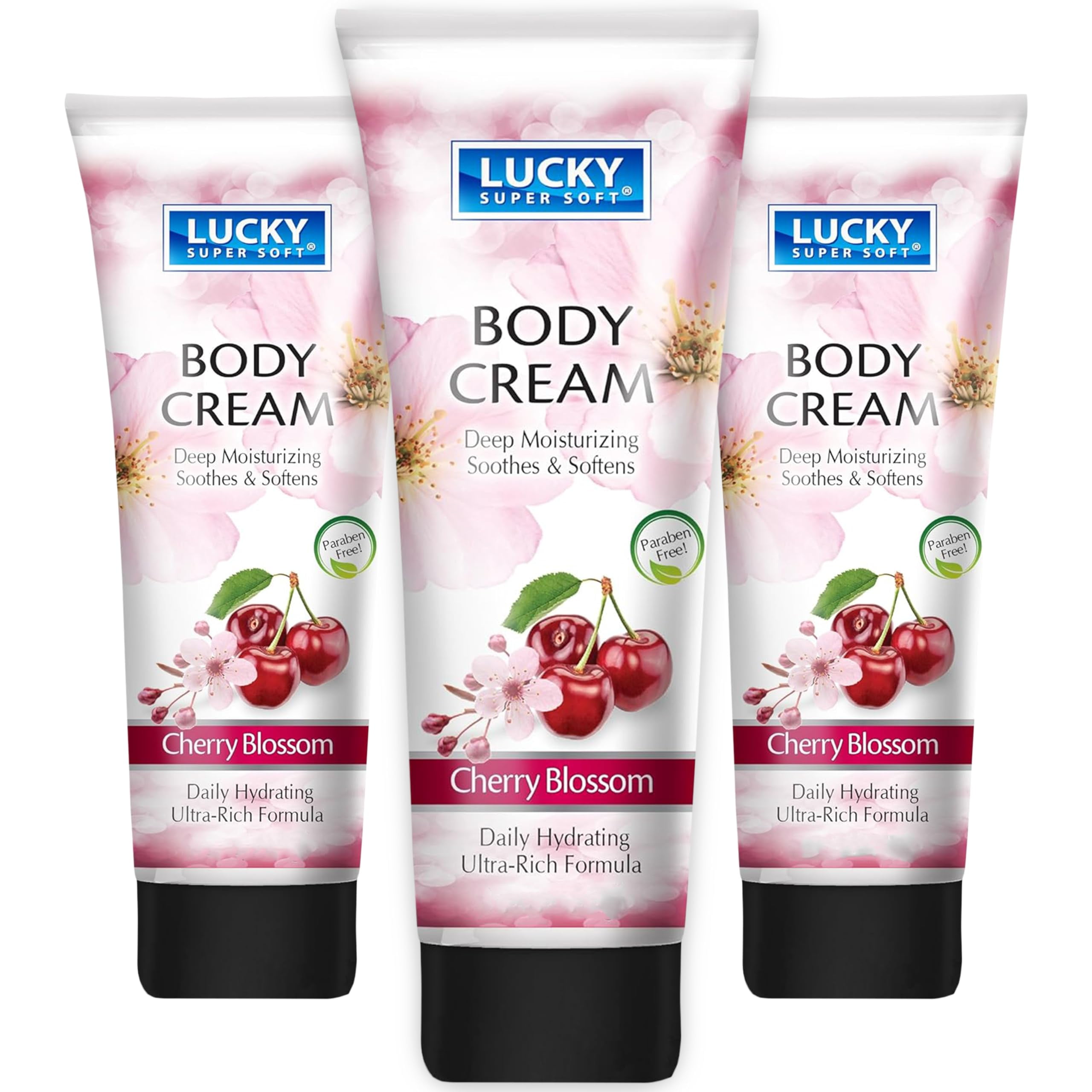 Lucky Super Soft Body SBF3 Cream, Cherry Blossom, Deep Moisturizing to ...