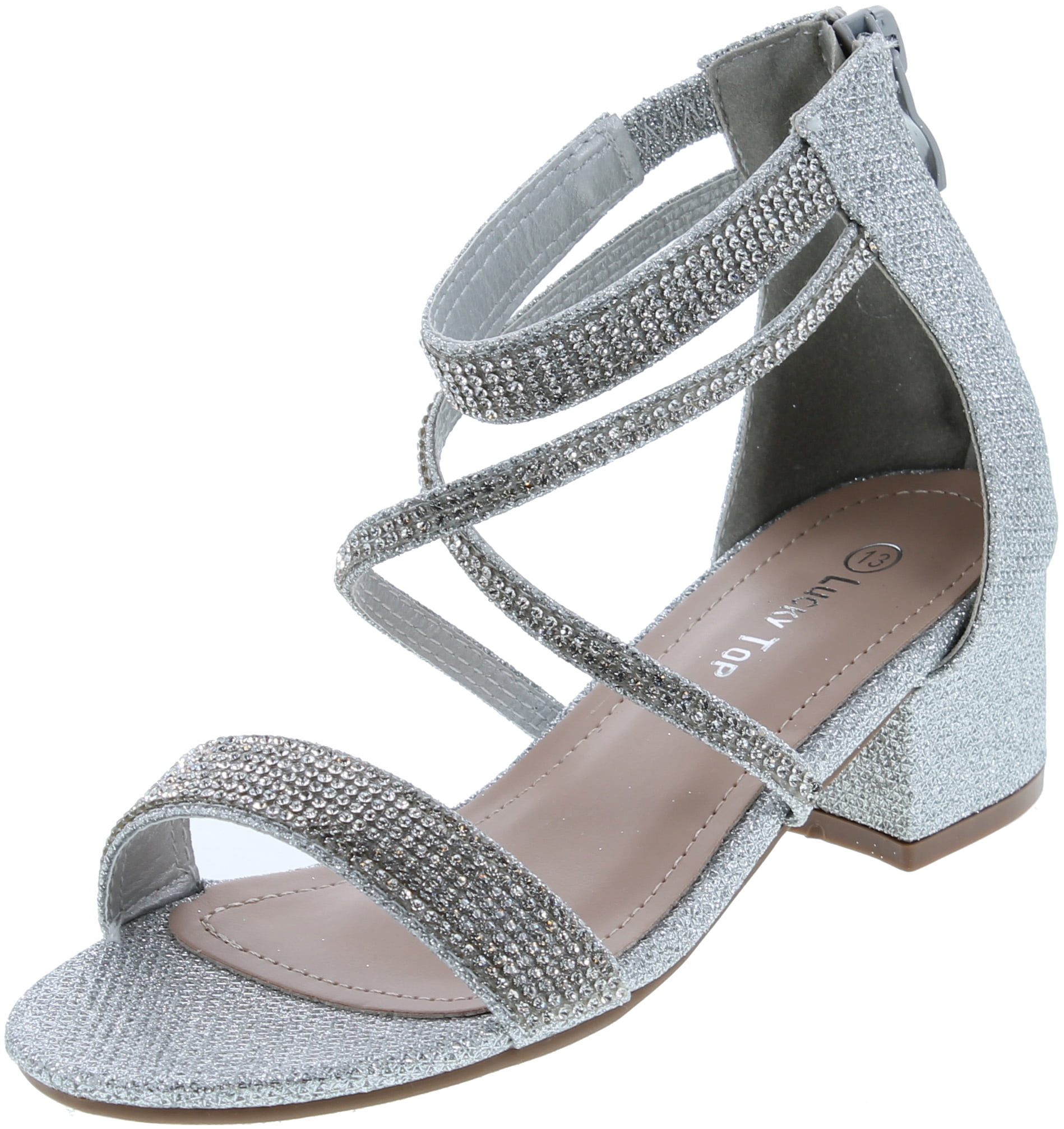 Lucky Top Girls Dress Sandal Low Heel Ankle Strap - Walmart.com